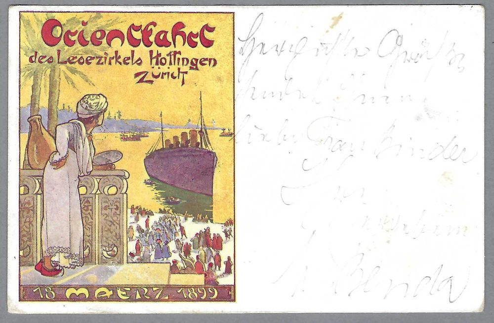 1899, ZÜRICH, ORIENTFAHRT DES LESEZIRKELS HOTTINGEN, LTO, R! (Gebraucht ...