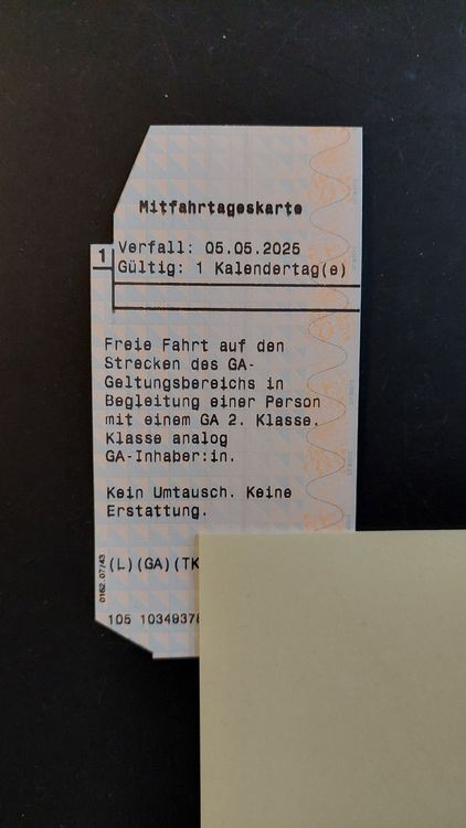 GA-Mitfahrtageskarte SBB | Kaufen auf Ricardo