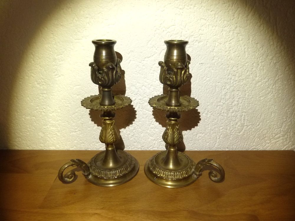Kerzenständer reich verzierte Messing Höhe 18 cm Kerzen 20mm (Gebraucht) in Hochfelden für CHF ...