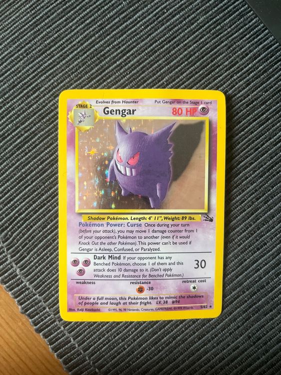 Pokemon Gengar holo Fossil Englisch (Gebraucht) in Wabern für CHF 32 – mit Lieferung auf Ricardo ...
