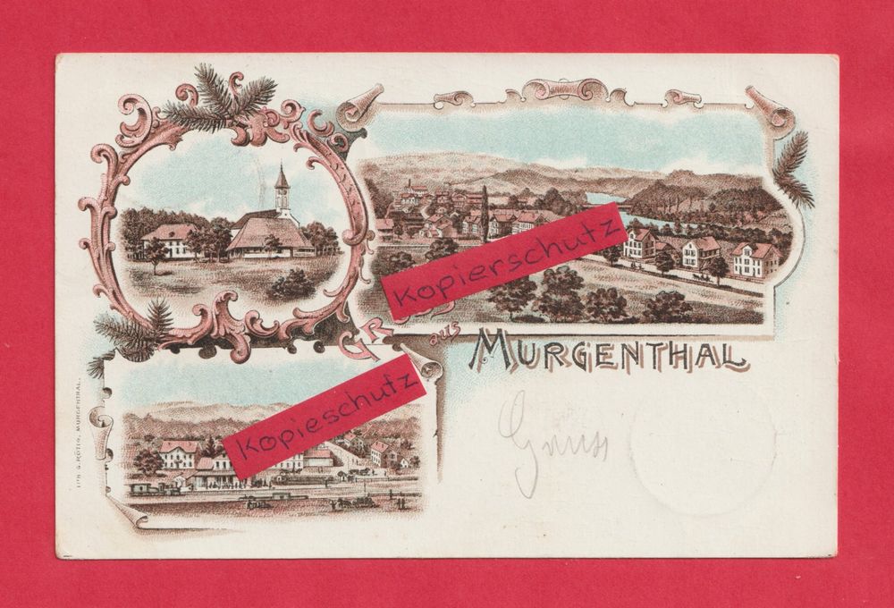 Gruss aus Murgenthal 3-Bild Farb-Litho mit Bahnhof (Gebraucht) in Zürich für CHF 78.5 – mit ...