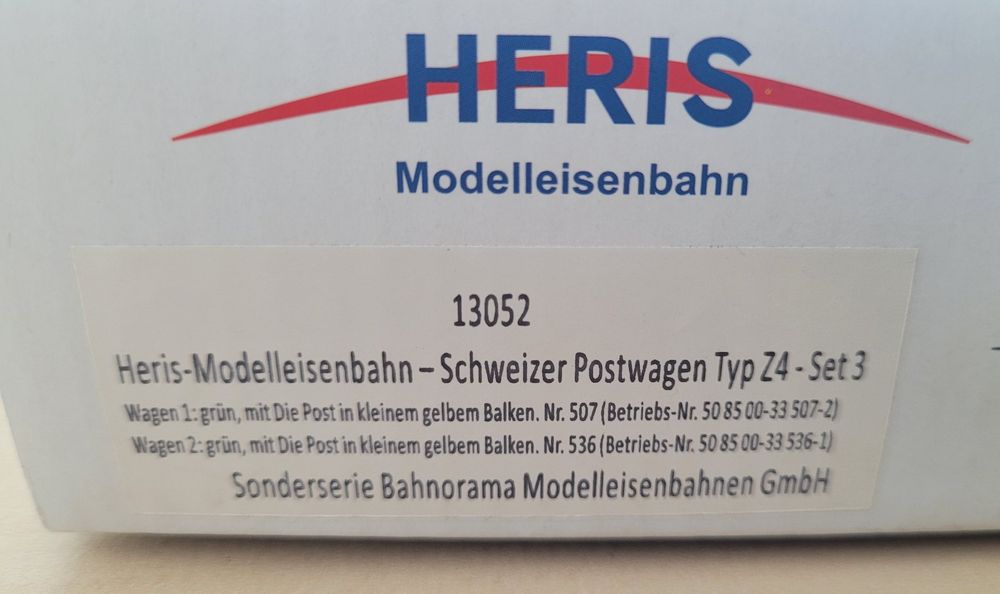 Heris 13052 SBB Postwagen Z4 2-teilig, gealtert -> limitiert (Neu und ...