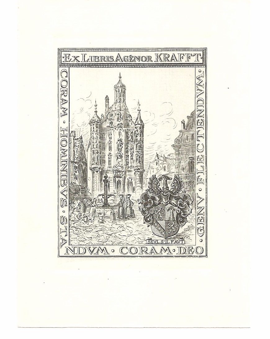 Ex-libris héraldique KRAFFT, Agénor (1895-1964). Lausanne (D'occasion ...