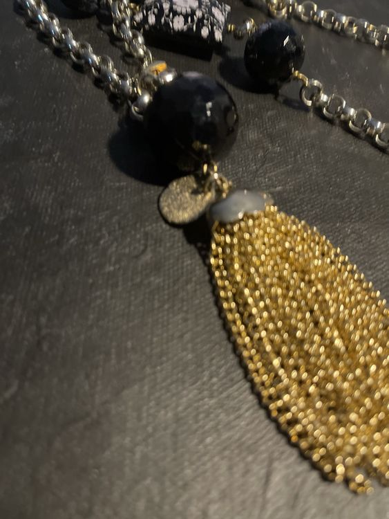 Elegante Kette mit Quaste schwarz gold Class cavalli (Gebraucht) in ...