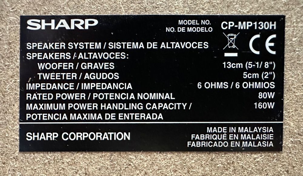 1 Paar Regal-Boxen, Sharp CP-MP130, Lochblech-Front, Silber | Kaufen auf Ricardo