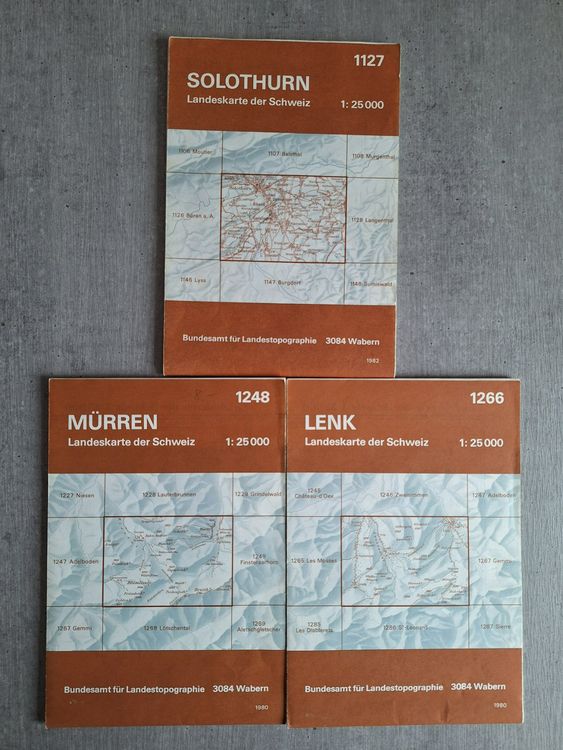 Landeskarten der Schweiz, 1: 25000, 3 Stück | Kaufen auf Ricardo