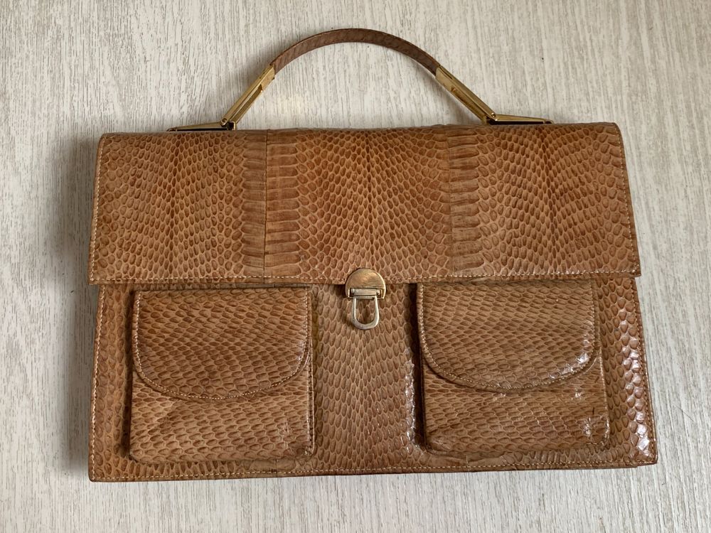 Grosse Vintage Handtasche aus Schlangenleder 60er Jahre (Gebraucht) in Kloten für CHF 43 – mit ...