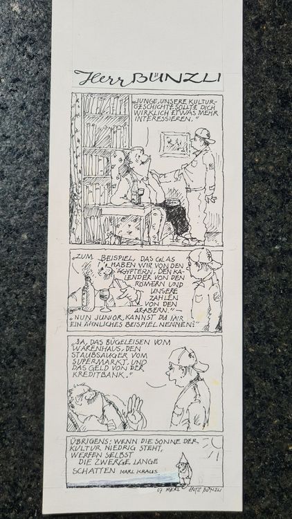 Original Cartoon Karikatur Zeichnung Bild Kunst "Bünzli" (Neu (gemäss ...