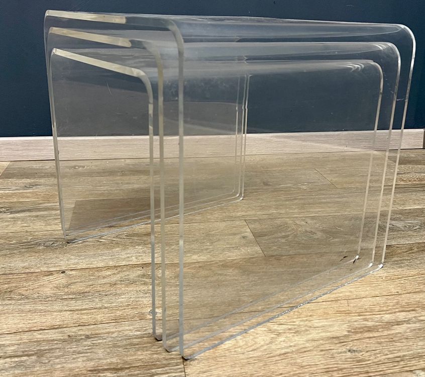 80er Plexiglas Design 3 Satz Tisch Beistelltisch Couchtisch | Kaufen ...
