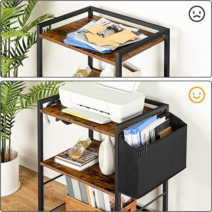 Druckerständer mit Rollen Druckertisch Druckerwagen 3 Ebenen (Neu und originalverpackt) in ...