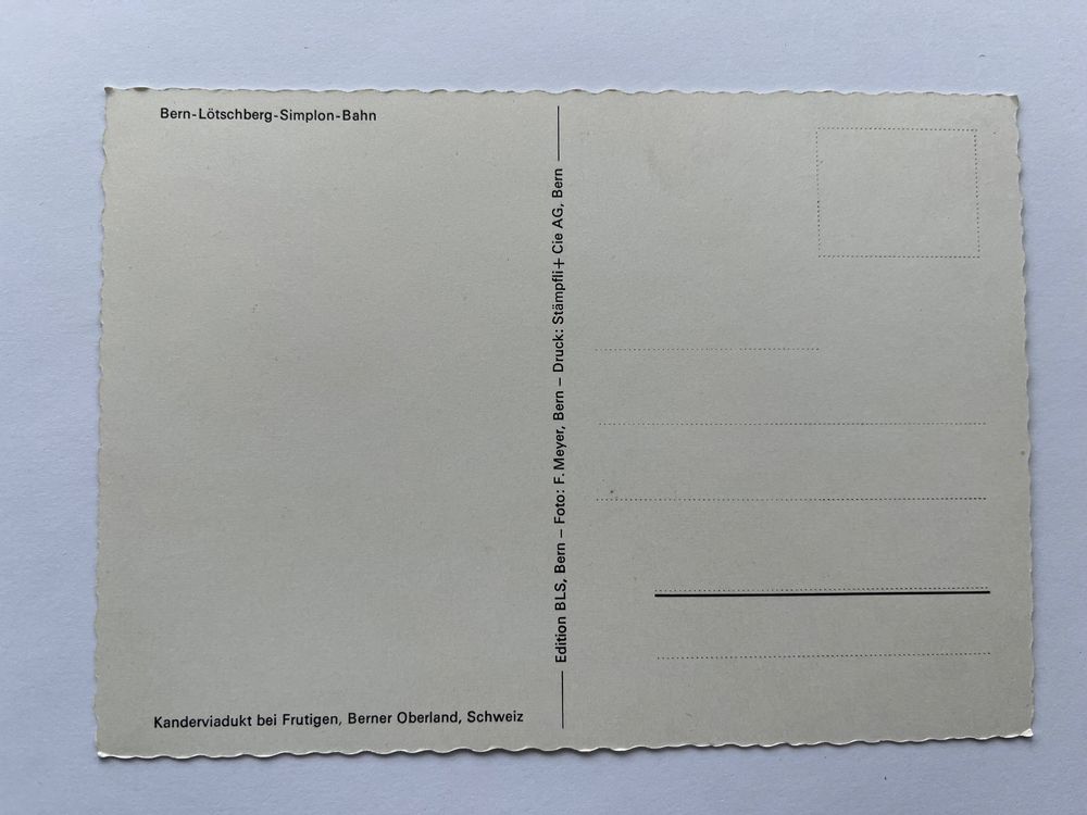 Postkarte BLS Ae 8/8 mit Personenzug auf dem Kanderviadukt (Neu (gemäss ...