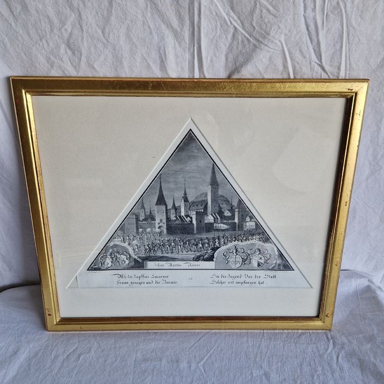 Stich antik über Eck vergoldet | Kaufen auf Ricardo