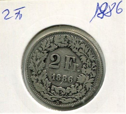 2 Franken Silbermünze 1886 (Gebraucht) in Bachenbülach für CHF 5 – mit Lieferung auf Ricardo kaufen