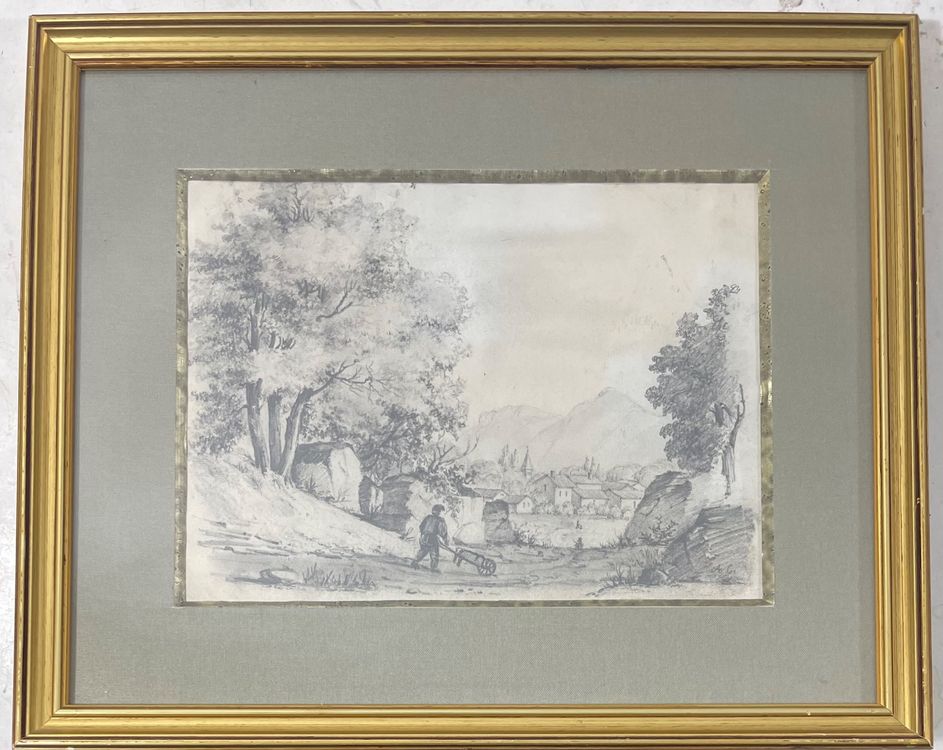 Alexandre Calame (1810-1864) Zeichnung Landschaft (Gebraucht) in Root ...