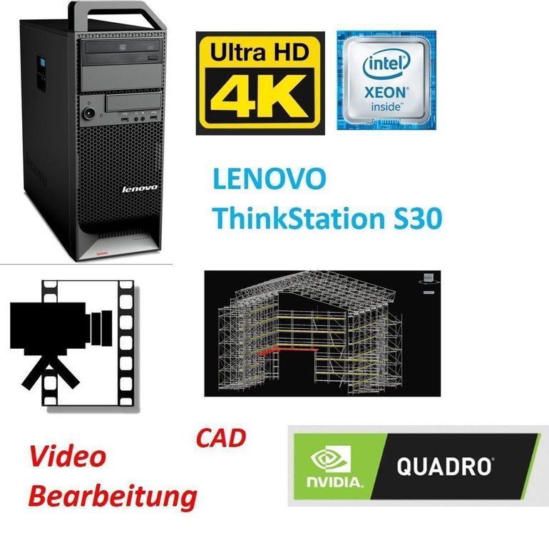 PC Lenovo Thinkstation S30 64GB Win11 CAD K2200 WLAN (Gebraucht) in ...