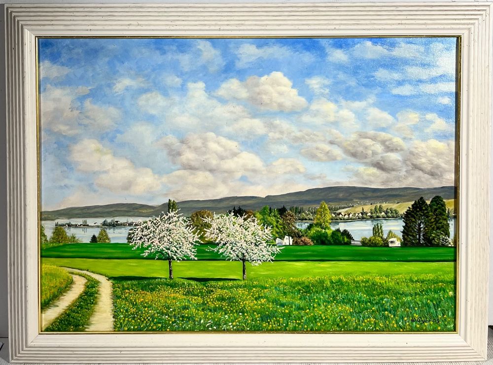 Walter Giger - Frühling Szene Landschaft Gemälde | Kaufen auf Ricardo