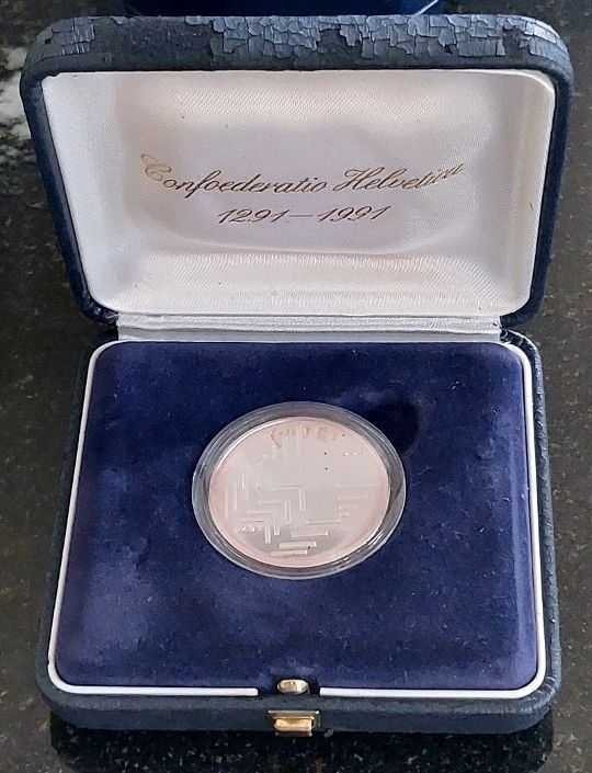 20 Franken 1991 Silber pp 700 Jahre Eidgenossenschaft Box (Neu (gemäss ...
