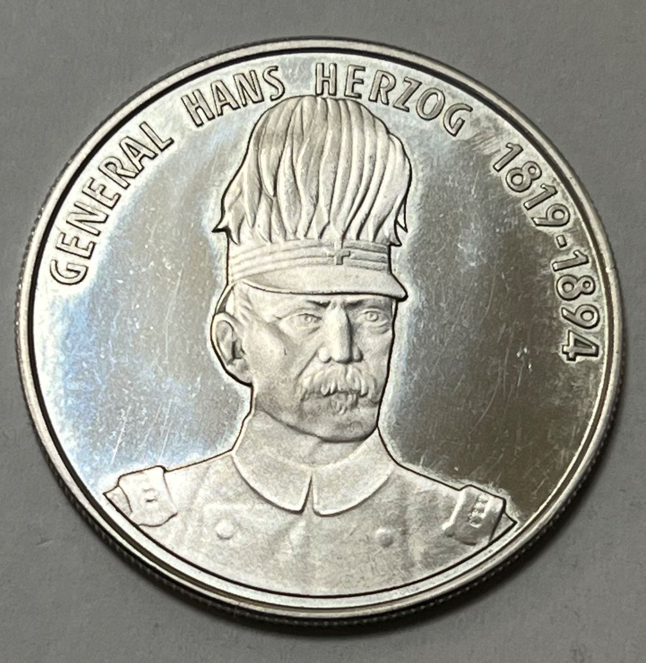 General Hans Herzog - 75. Todestag - 1969 (Silber. 900) (Gebraucht) in ...