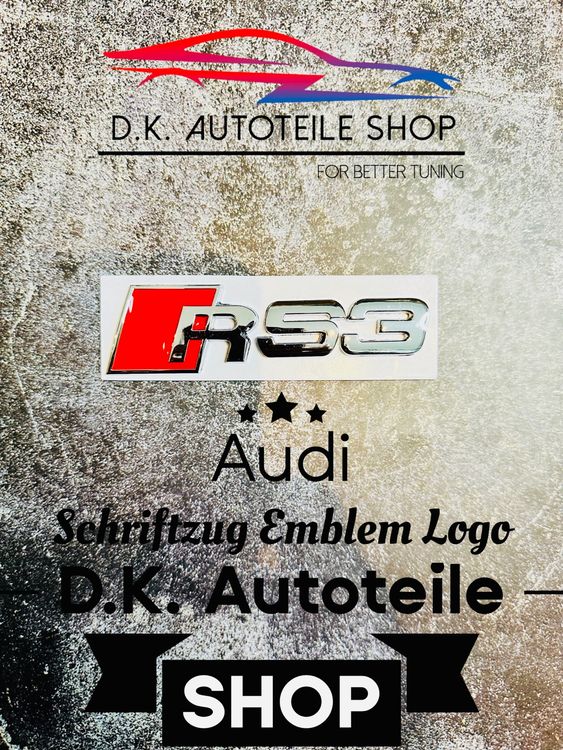 Audi RS3 Emblem Schriftzug Logo aus Metall NEU in Rot/Chrom (Neu und ...