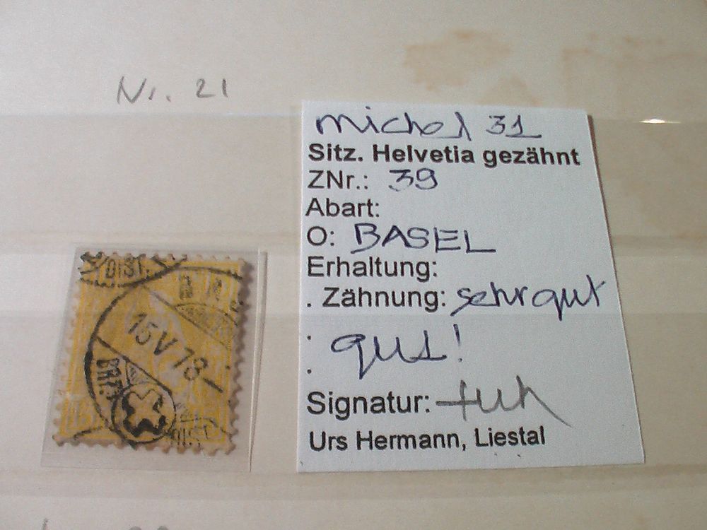 Nr. 21 Sitz. Helvetia Nr. 39 o SBK 60.-- | Kaufen auf Ricardo