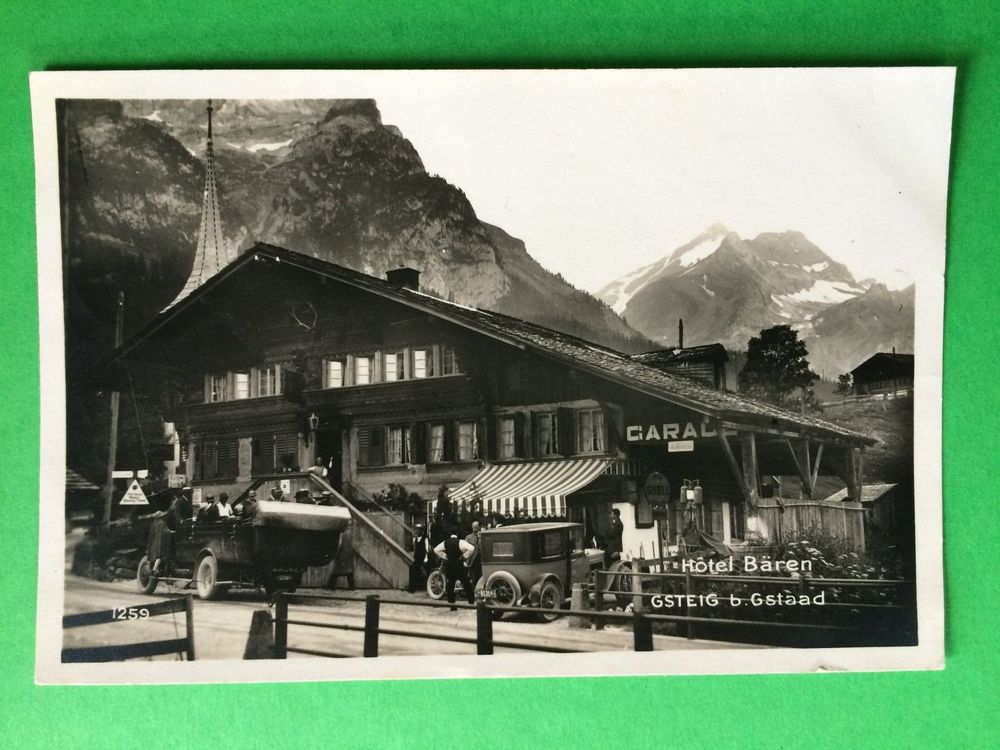 Gsteig B Gstaad Hótel Bären Belebt Oldtimer Foto Ak Kaufen Auf Ricardo