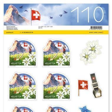 Briefmarken CHF 1.10 «Typisch Schweiz», Bogen mit 10 Marken | Kaufen auf Ricardo