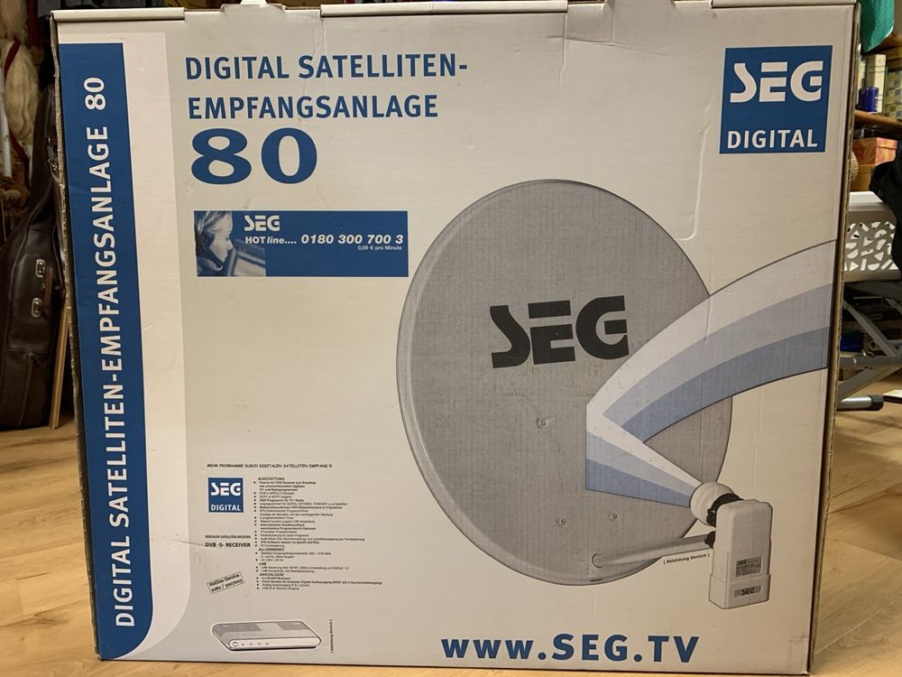 neue SEG Satelliten-Empfangsanlage 80cm mit Receiver (Neu und ...
