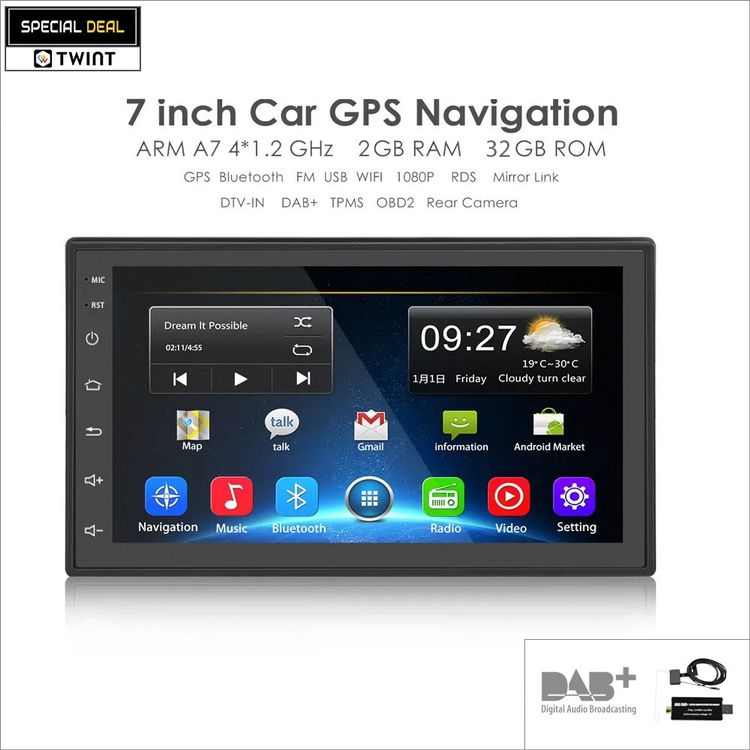 2 DIN Autoradio DAB+ Android Navi RDS Bluetooth 32GB (Neu und originalverpackt) in Chiasso für ...