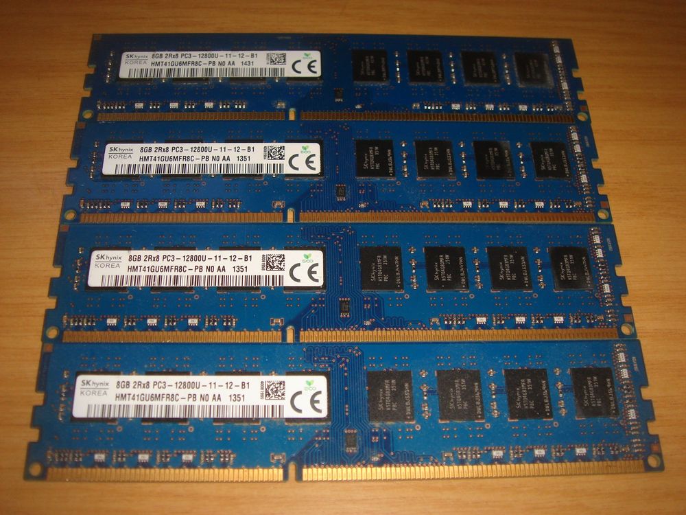 4 stück 8gb ddr3 PC3 12800 (1600) RAM für Computer. (Gebraucht) in St ...