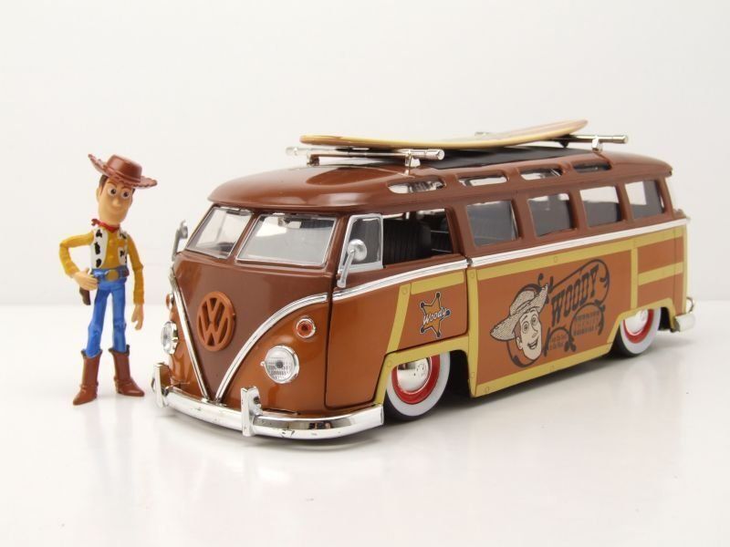 VW T1 BUS MIT FIGUR WOODY 1995 FILM TOY STORY 1:24 JADA (Neu und ...