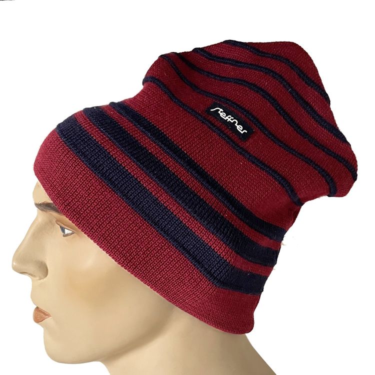 Mütze Skimütze bordeaux-dunkelblau Steffner VINTAGE 1980s (Gebraucht ...