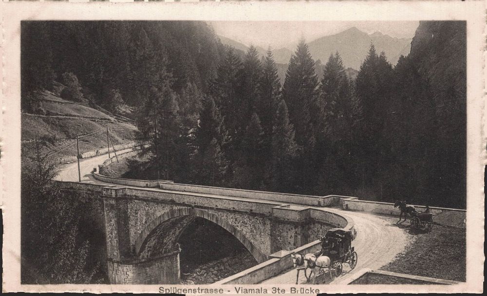 Splügenstrasse - Viamala 3te Brücke mit Postkutsche (Gebraucht) in Bronschhofen für CHF 15 – mit ...