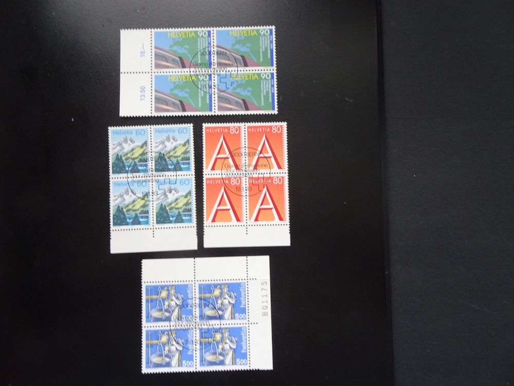 ET- ⦿ Viererblocks Schweiz, 1992 + 1993 Kat. 51.20 (Neu (gemäss Beschreibung)) in Stäfa für CHF ...
