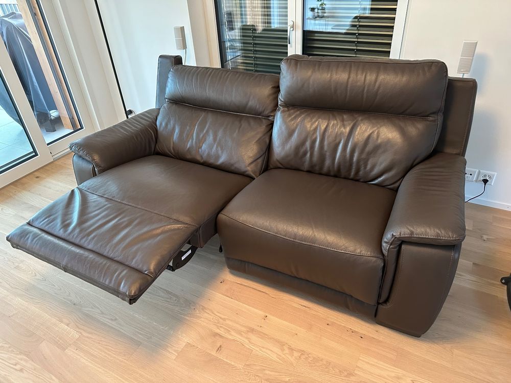 Echtleder Sofa. Elektrisch verstellbar, inkl USB Ladestation (Gebraucht ...