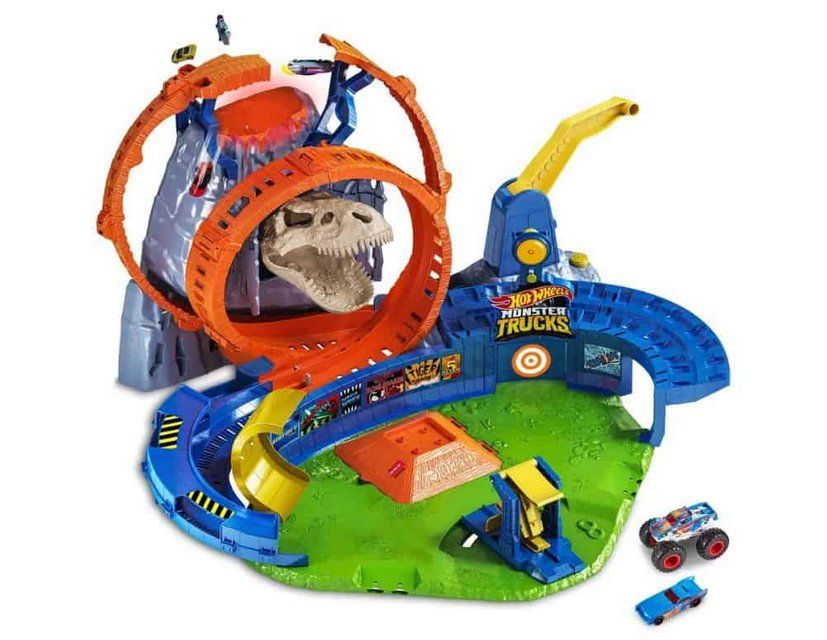 Hot Wheels Monster Trucks T-Rex Vulkanarena Volcano Arena (Neu und ...