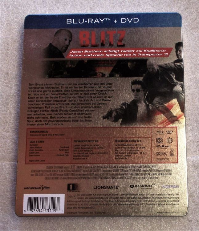 BLITZ - Jason Statham - Steelbook Blu-Ray + DVD (Gebraucht) in Lichtensteig für CHF 4 – mit ...