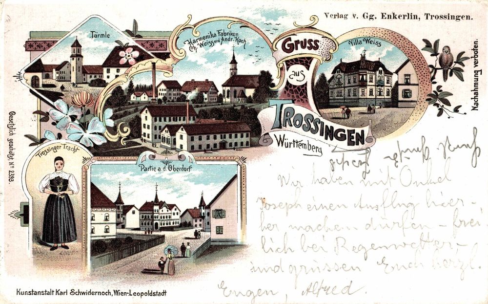 Gruss aus Trossingen (Württemberg). 1899 (Gebraucht) in Bronschhofen für CHF 15 – mit Lieferung ...