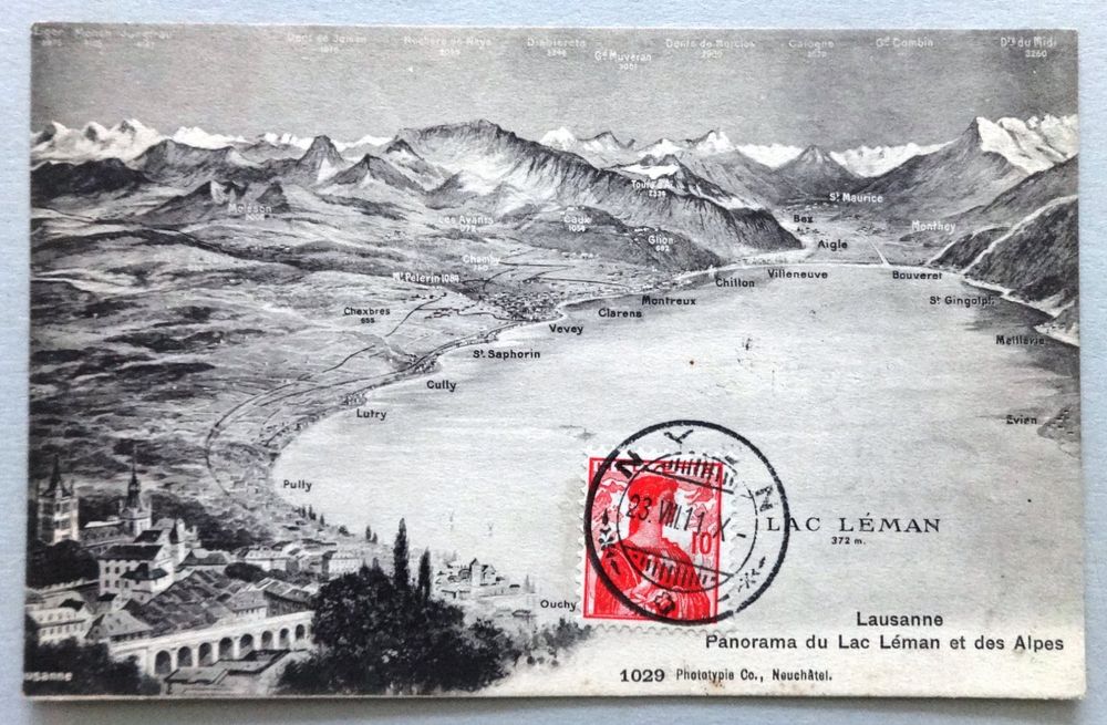 Lausanne - Panorama du Lac Léman et des Alpes (D'occasion) à Fétigny ...
