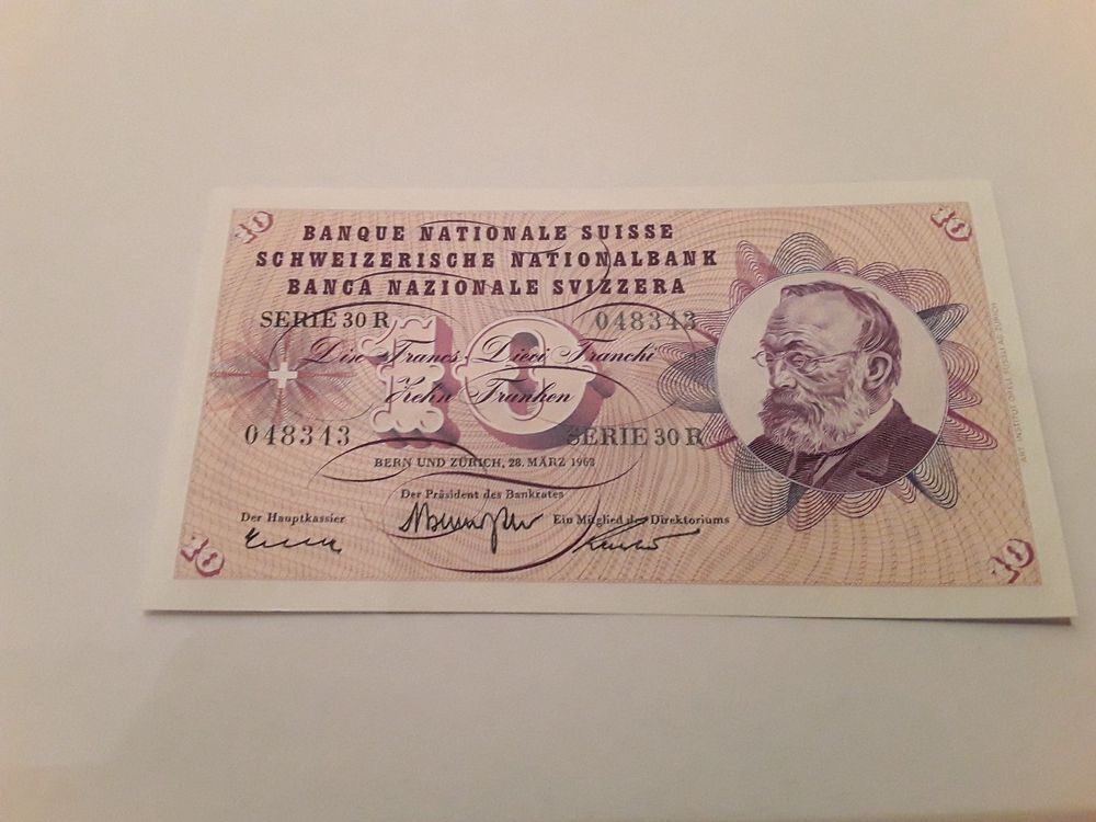 10er Note Schweiz 1963 bankfrisch Neu! (Neu und originalverpackt) in ...