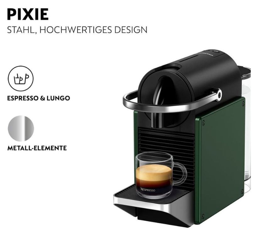 NESPRESSO: KRUPS PIXIE Redesign in DARK GREEN ... (Neu und ...