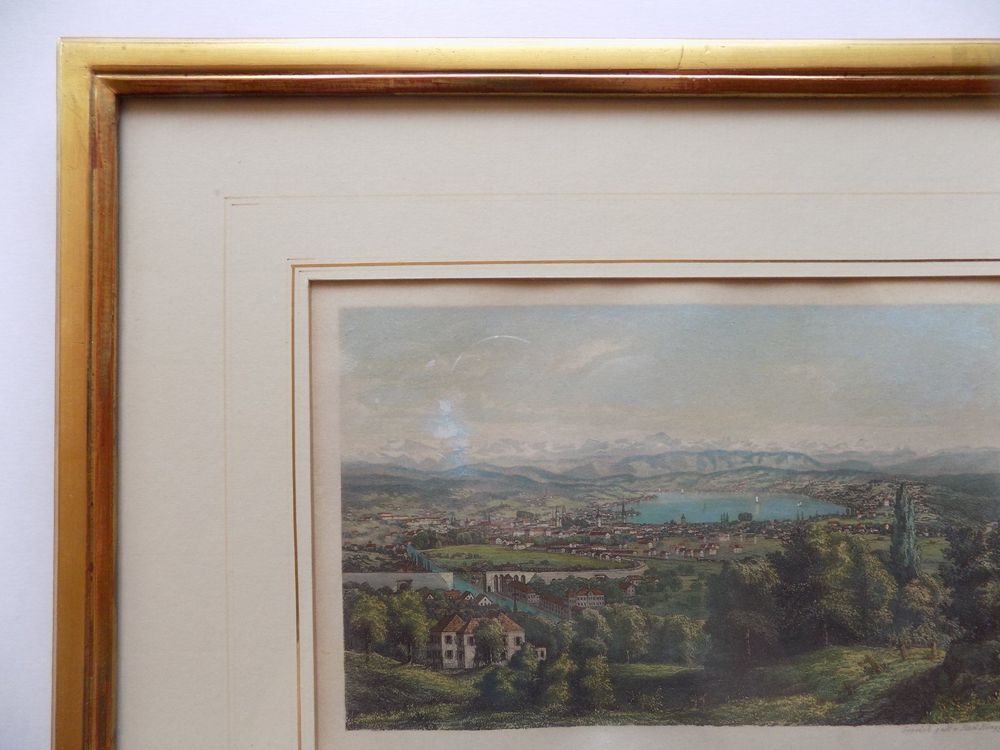 Zürich von der Weid aus koloriert Goldrahmen (Gebraucht) in Risch für ...