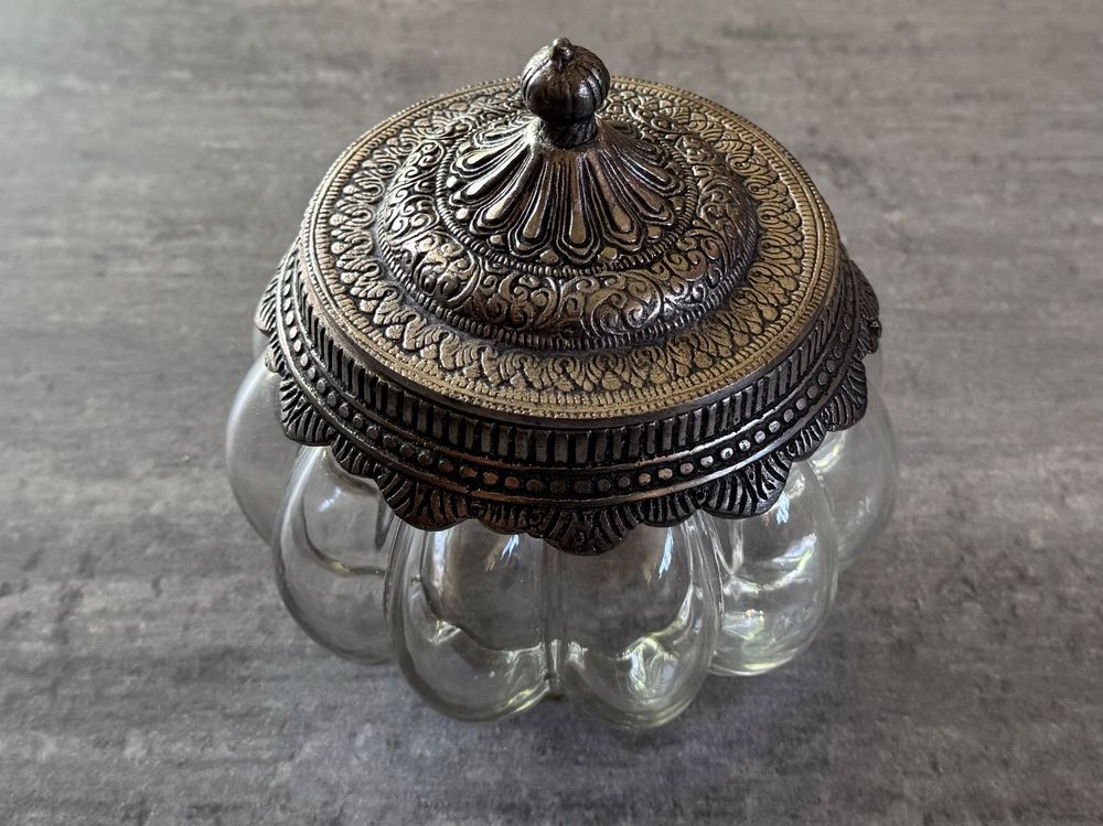 Bonboniere Vintage - Shabby-Design - Glas mit Deckel - neu | Kaufen auf ...