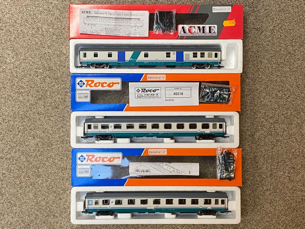 9 x Roco/ACME (H0 GS) FS Schnellzugwagen „biancoverde“ Ep. V | Acheter sur Ricardo