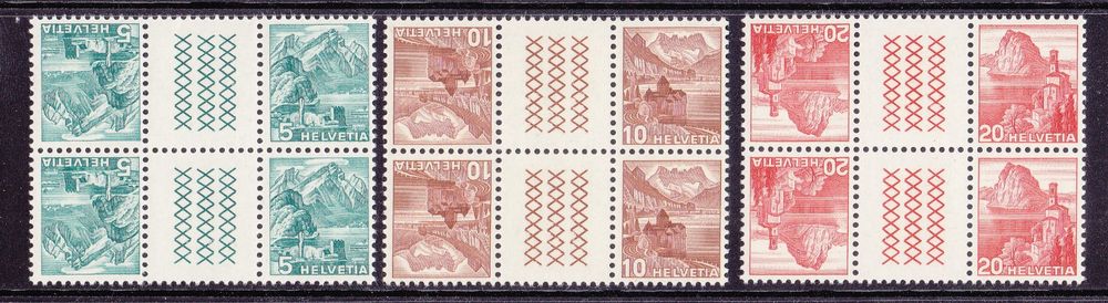 1942-1948 Kehrdrucke 5 x 4er Zwischensteg ** POSTFRISCH** (Gebraucht) in Adliswil für CHF 2.5 ...