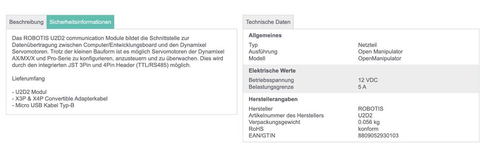 5× Robotis U2D2 USB‑Adapter – wie neu (Neu (gemäss Beschreibung)) in ...