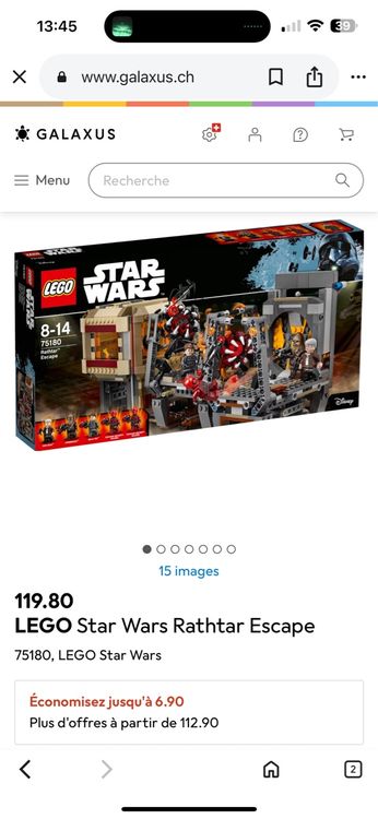 LEGO Star Wars 75180 Rathtar Escape- Set Complet 45 pcs (Neuf avec ...