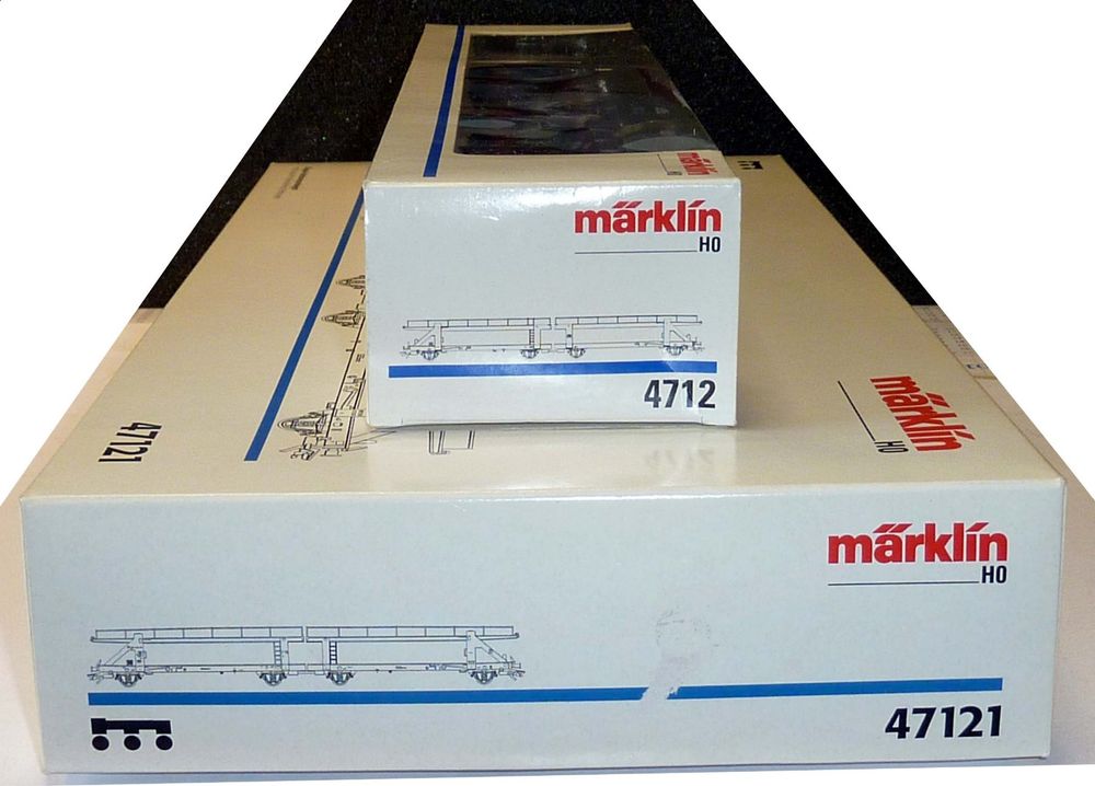 Märklin 4712 + 47121 Doppel-Autotransportwagen 2er Set H0 (Defekt) in ...