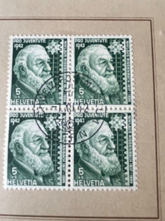 Pro Juventute 1942 4er Block Briefmarken Schweiz (Gebraucht) in Neftenbach für CHF 2 – mit ...
