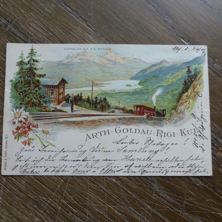 1898 uralte AK -- ARTH - GOLDAU - RIGI - KULM mit DE-Marke | Kaufen auf ...