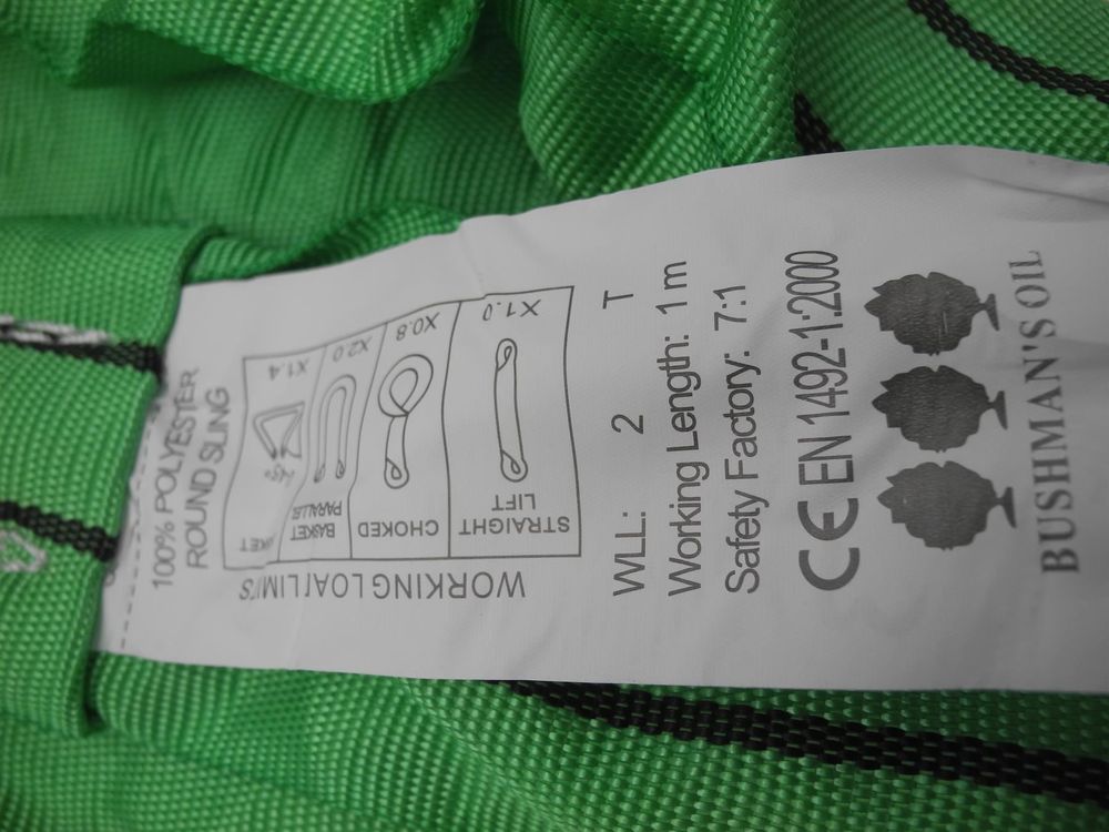 Hebegurt mit Rundschlinge grün, 2 T x 1M (Neu und originalverpackt) in ...